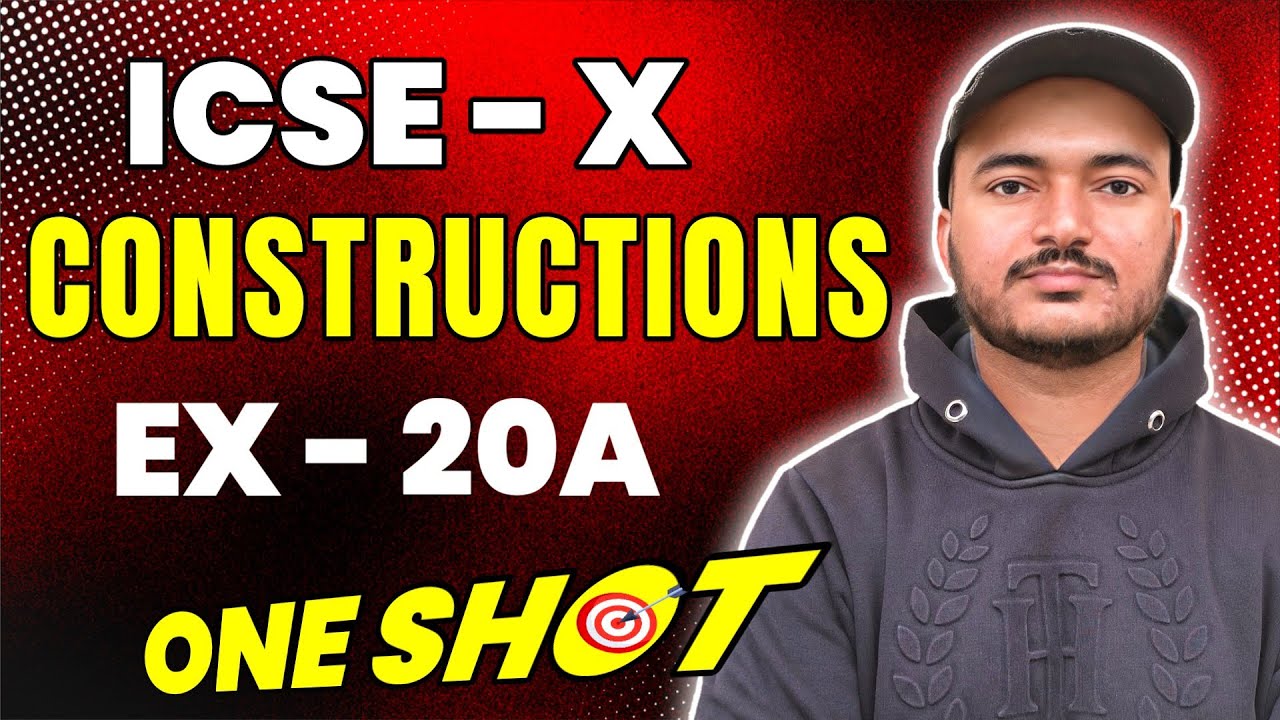 Constructions | Class 10th Math Exercise 20A one shot video | R.S.Aggarwal Math | ICSE MATH