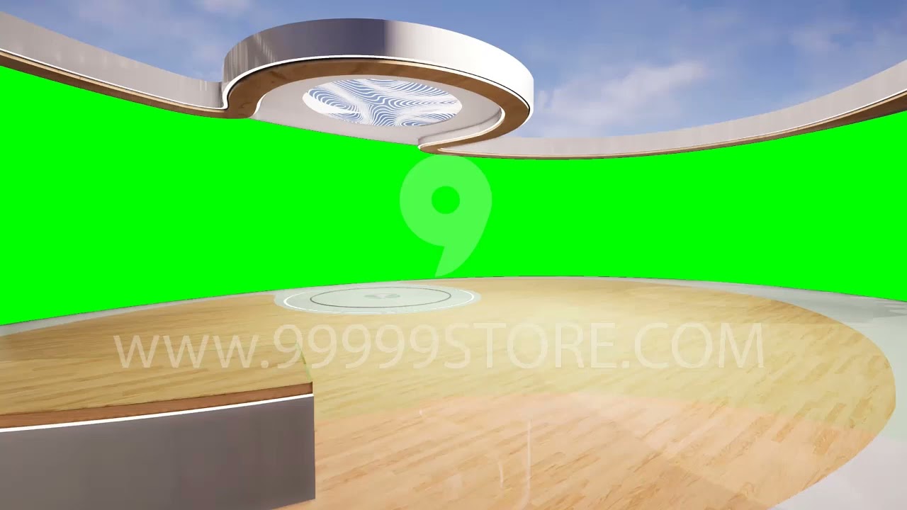 Virtual Set Green Screen 4K - Broadcast 01