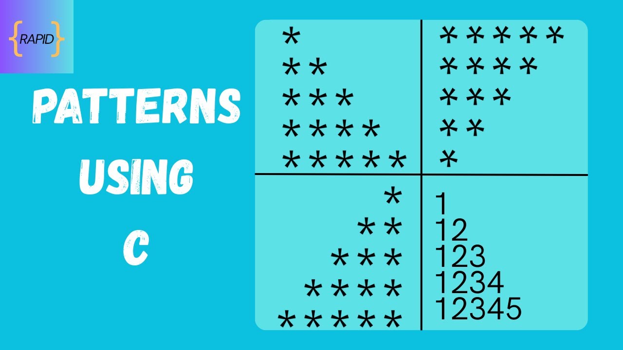 patterns using C | Star pattern using C | number pattern using C 