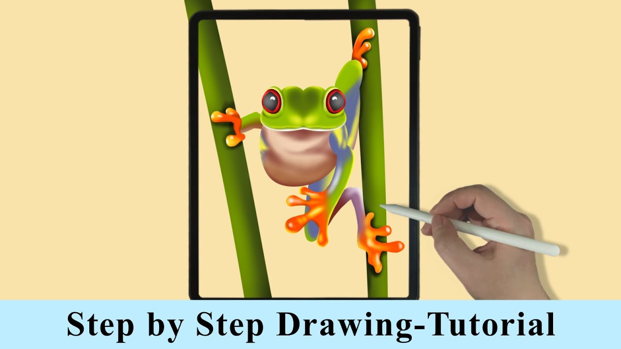 Red Eyed Tree Frog iPad Procreate Drawing - Step by Step Drawing Tutorial