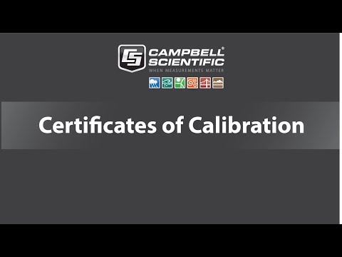 Campbell Scientific Downloadable Certificates of Calibration