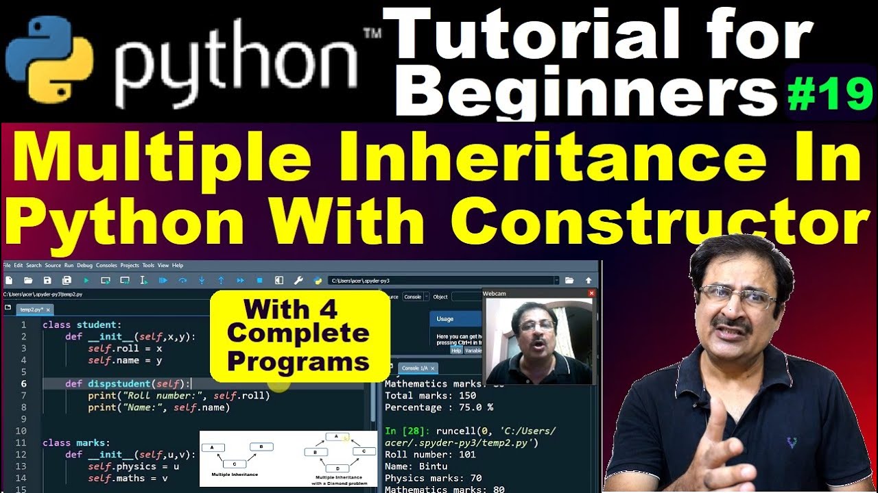multiple inheritance in python constructor | python multiple inheritance super  #multipleinheritance