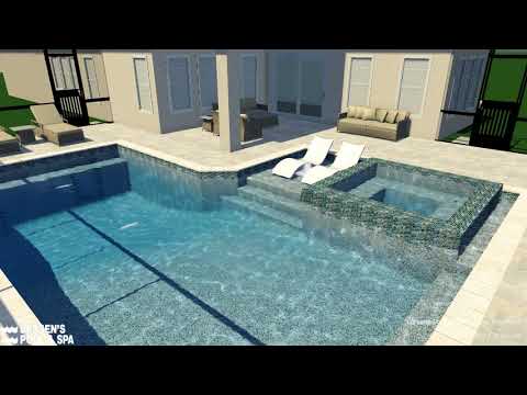 new pool construction, Estancia, Wesley chapel, sun shelf, spa, laminar, led, larsen's Pool & Spa