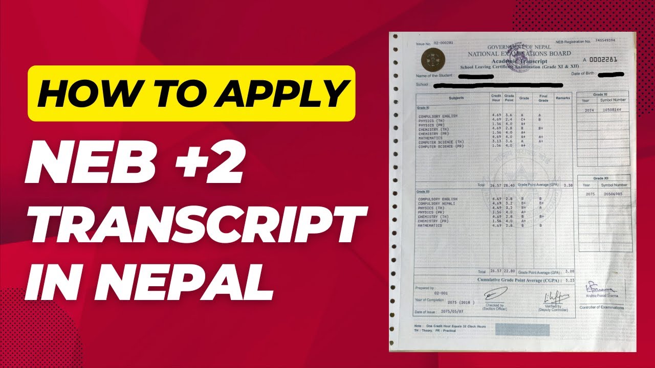 How to get NEB +2 Transcripts in Nepal? +2 Ko Transcript Kasari Banaura ra Laune?