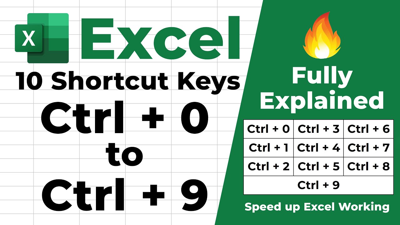Excel Shortcut Keys Ctrl 0 to Ctrl 9 | Excel Shortcut Key