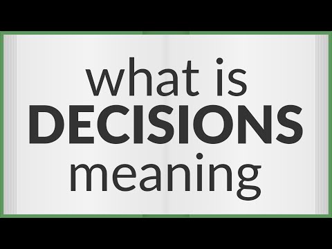 Decisions | meaning of Decisions