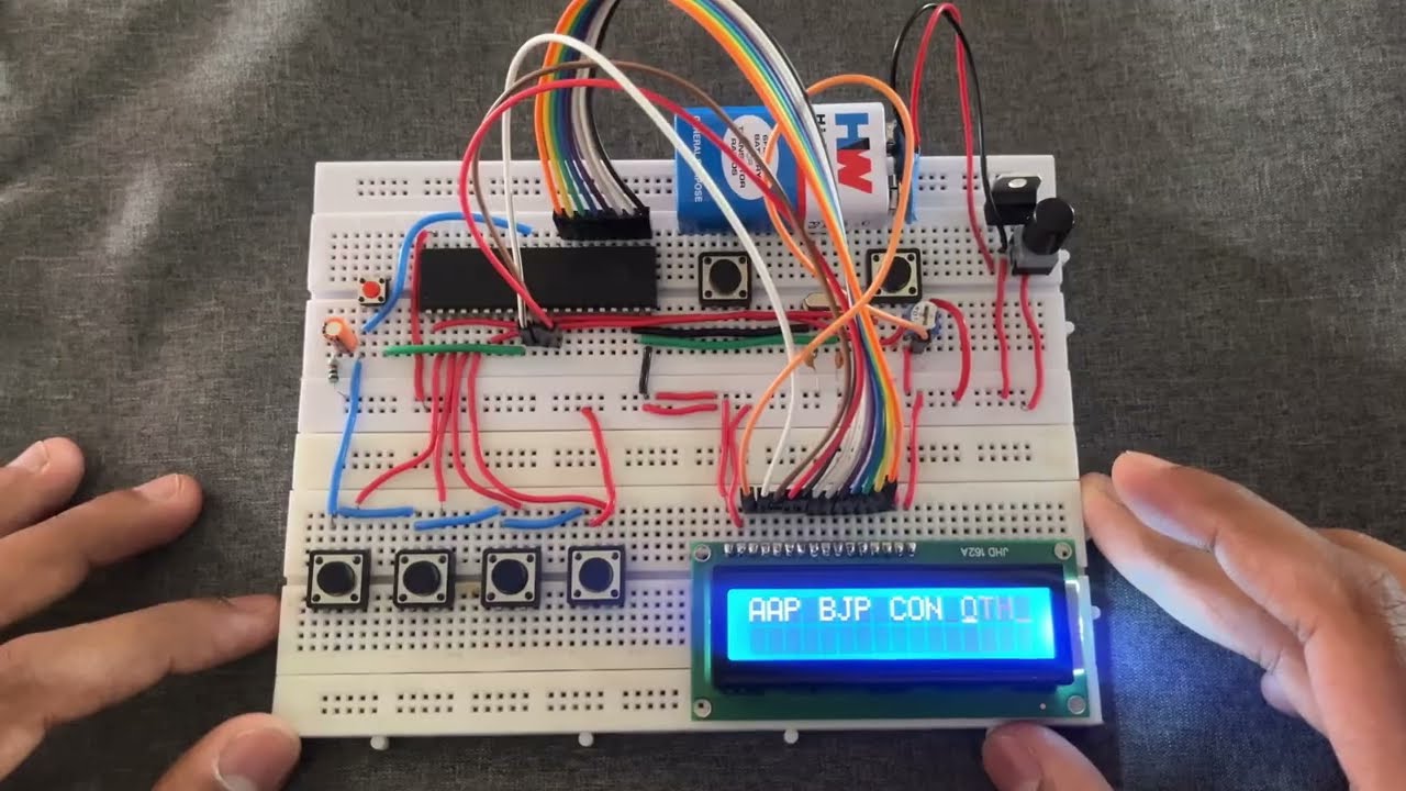 EVM (Electronic voting machine) Using 8051. Microcontroller Projects for engineering students.