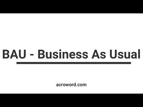 BAU -Business As Usual