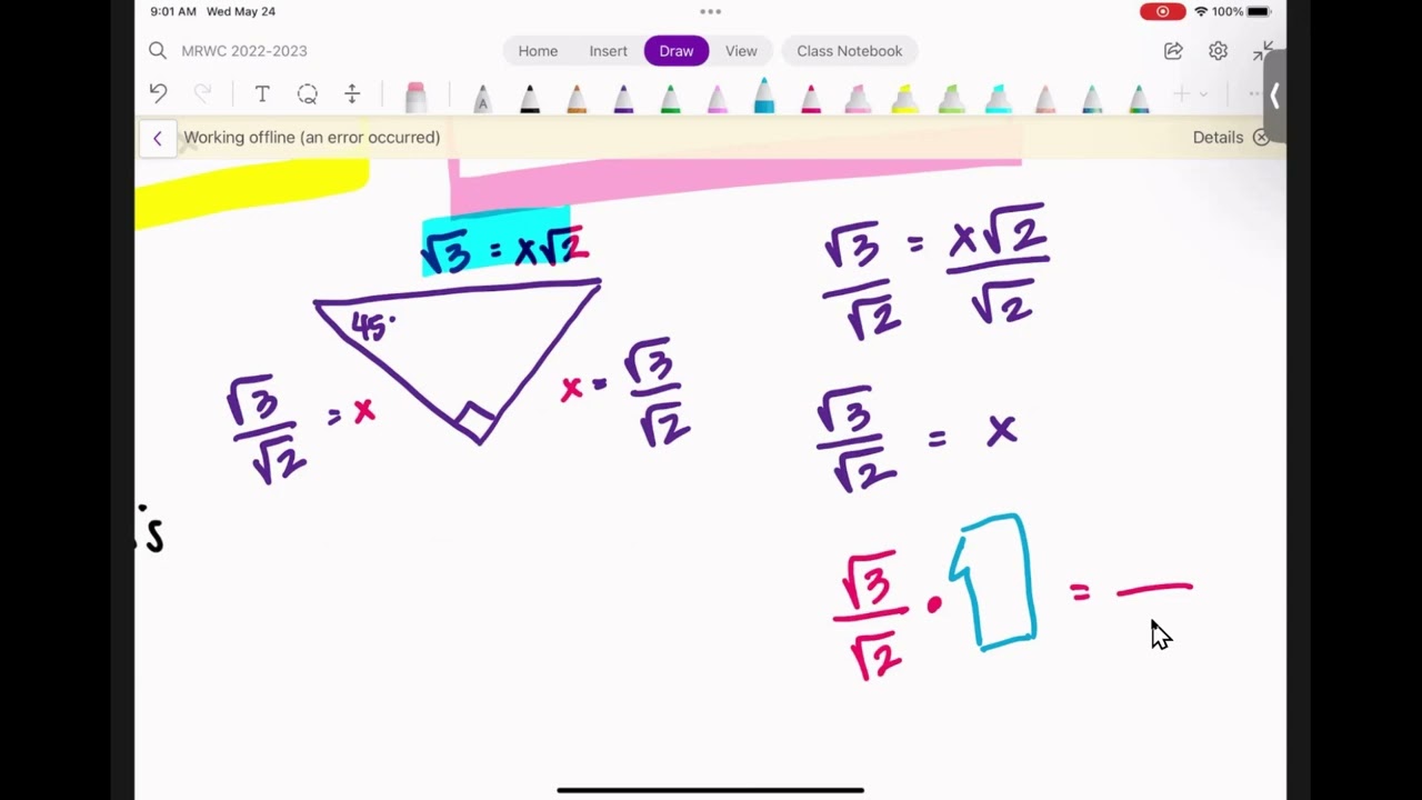 Using Special Right Triangles to Find the Missing Sides