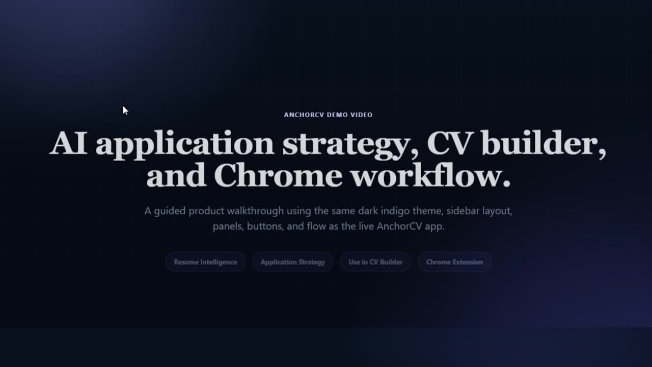 AnchorCV Demo — AI Cover Letters, ATS Score & CV Builder for Job Seekers