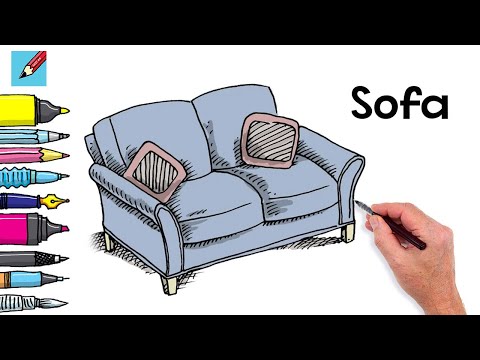 How to draw a sofa – step by step with spoken instructions – Shoo Rayner
