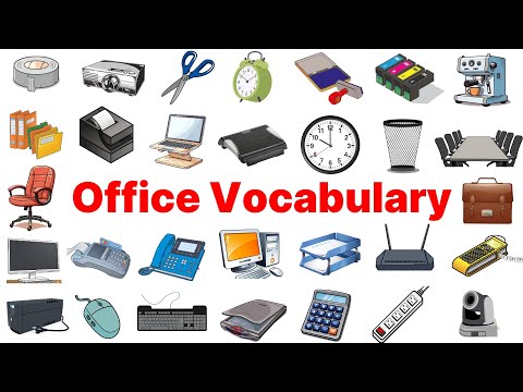 100 Office Vocabulary Words | List of Office Supplies in English | Office Items | English Vocabulary