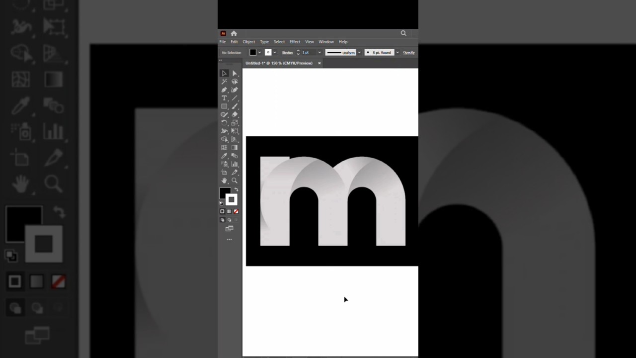 Gradient letter 'M' logo in Adobe Illustrator #illustrator #tutorial #shorts