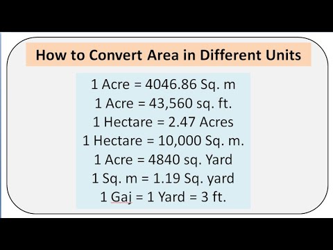 Area conversion || hectare || Acre || sq. m. || sq. ft. || Yard || Gaj || ft to m | sq ft to gaj