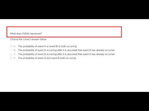 What does P(B|A) represent?