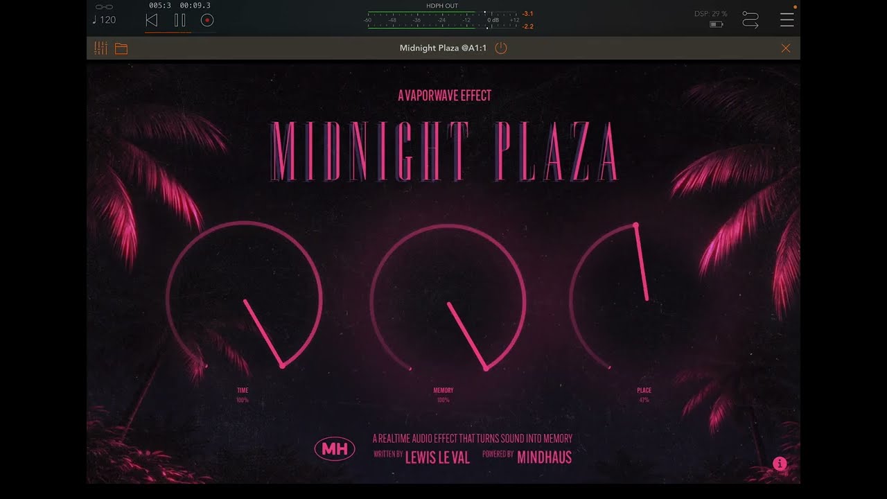 Midnight Plaza | Free Vaporwave plugin for iOS