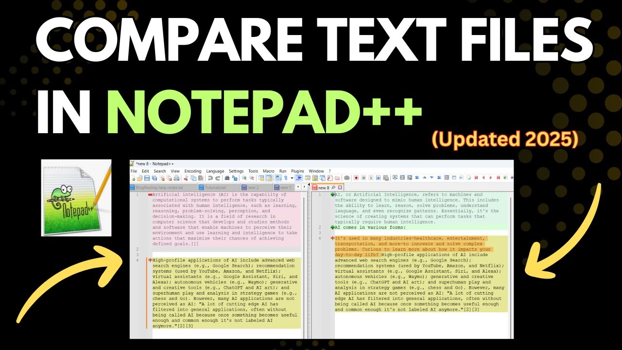 Comparing text files in NotePad++ || Quick and Easy way to compare text files