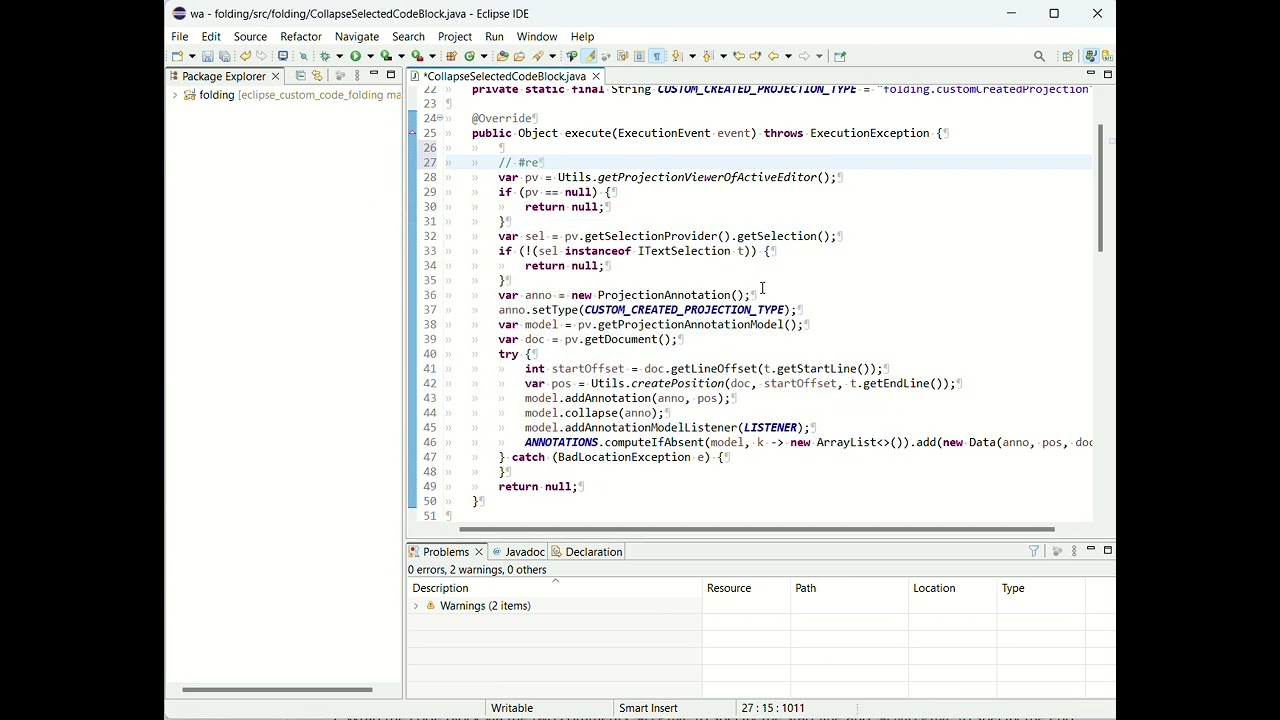 Custom Code Folding Eclipse Plugin