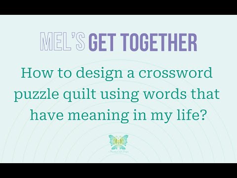 How to design a crossword puzzle quilt using words that have meaning in my life? - Embroidery