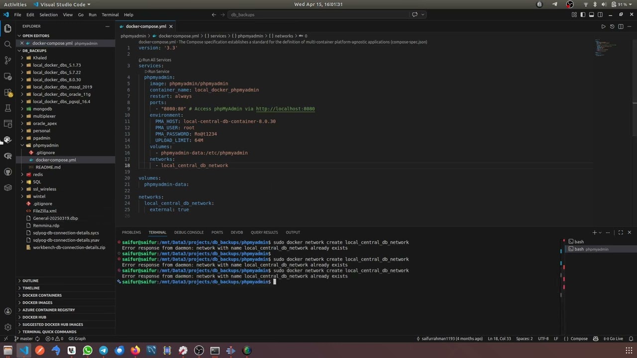 Docker phpMyAdmin Setup in Ubuntu | Step-by-Step Beginner Guide