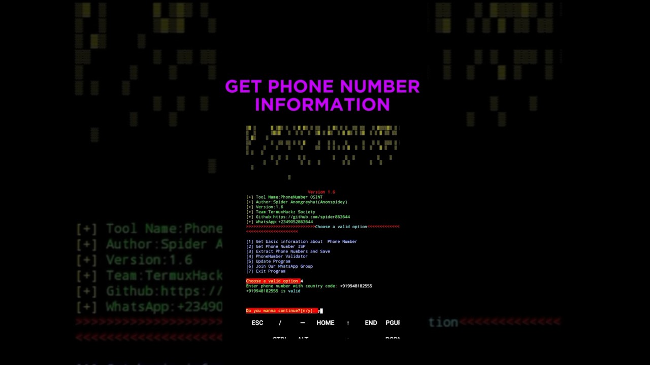 Get Any Phone Number Information 😳|| OSINT TOOL ||#cybersecurity #kalilinux #termux
