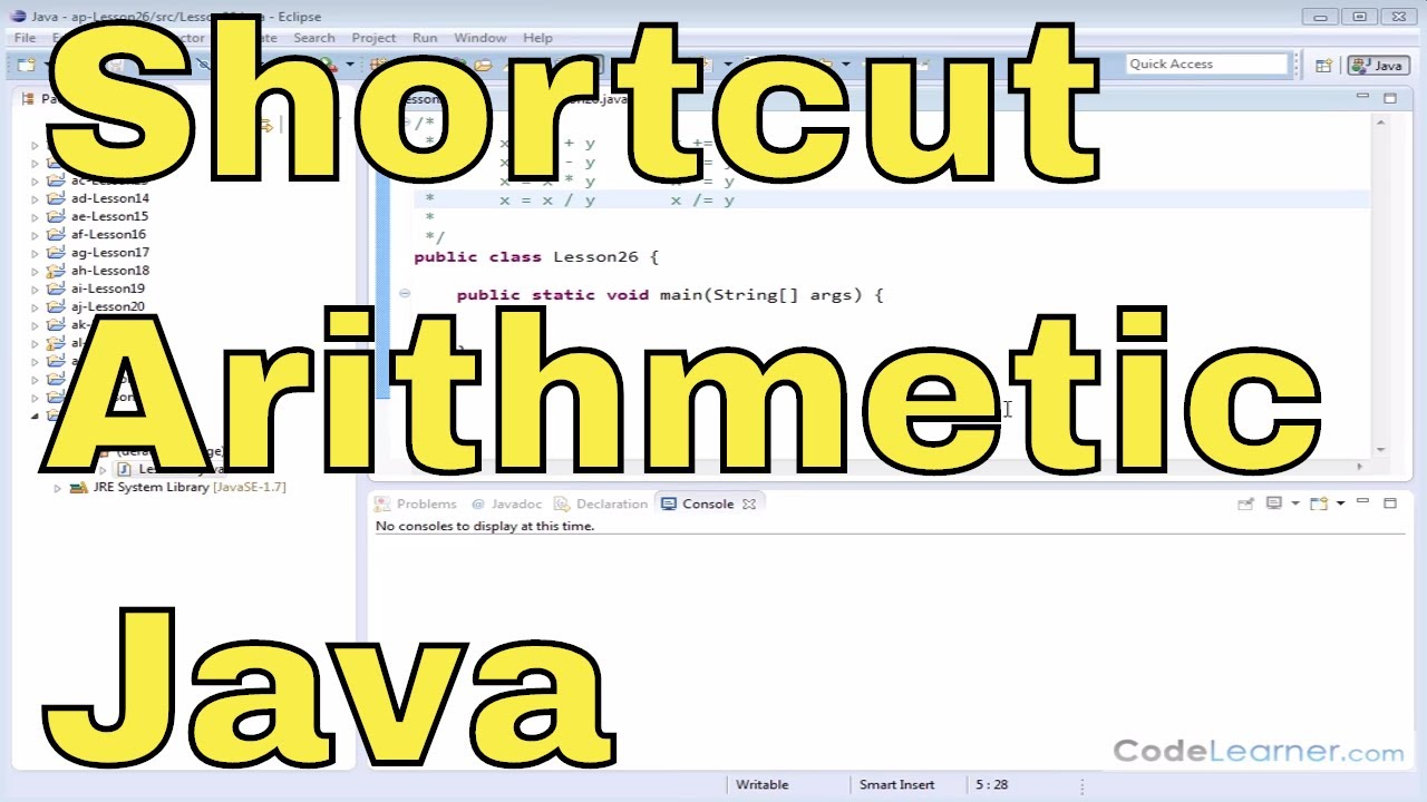 26 - Shortcut Arithmetic Assignments in Java