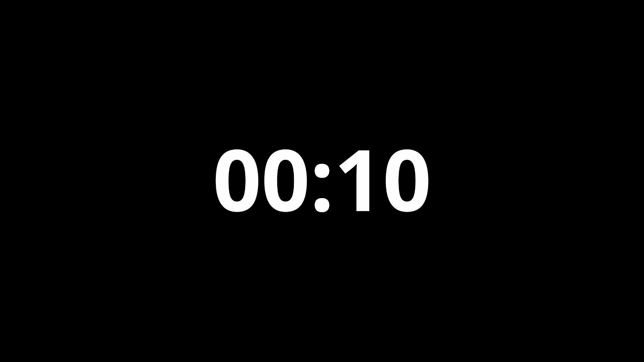 [4K] 10 Seconds Timer/Countdown (mm:ss) - Black Background