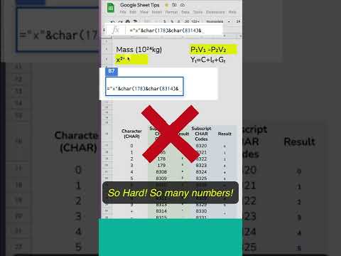 Add Special Characters In Google Sheets SHORTS || Subscripts & Superscripts