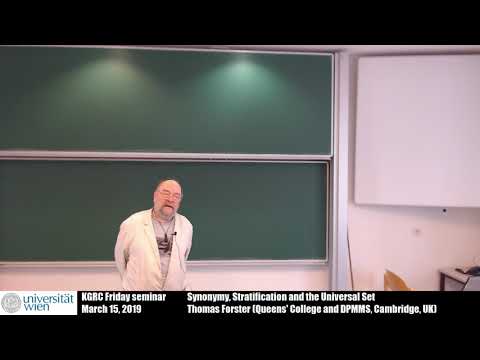 Thomas Forster - Synonymy, Stratification and the Universal Set