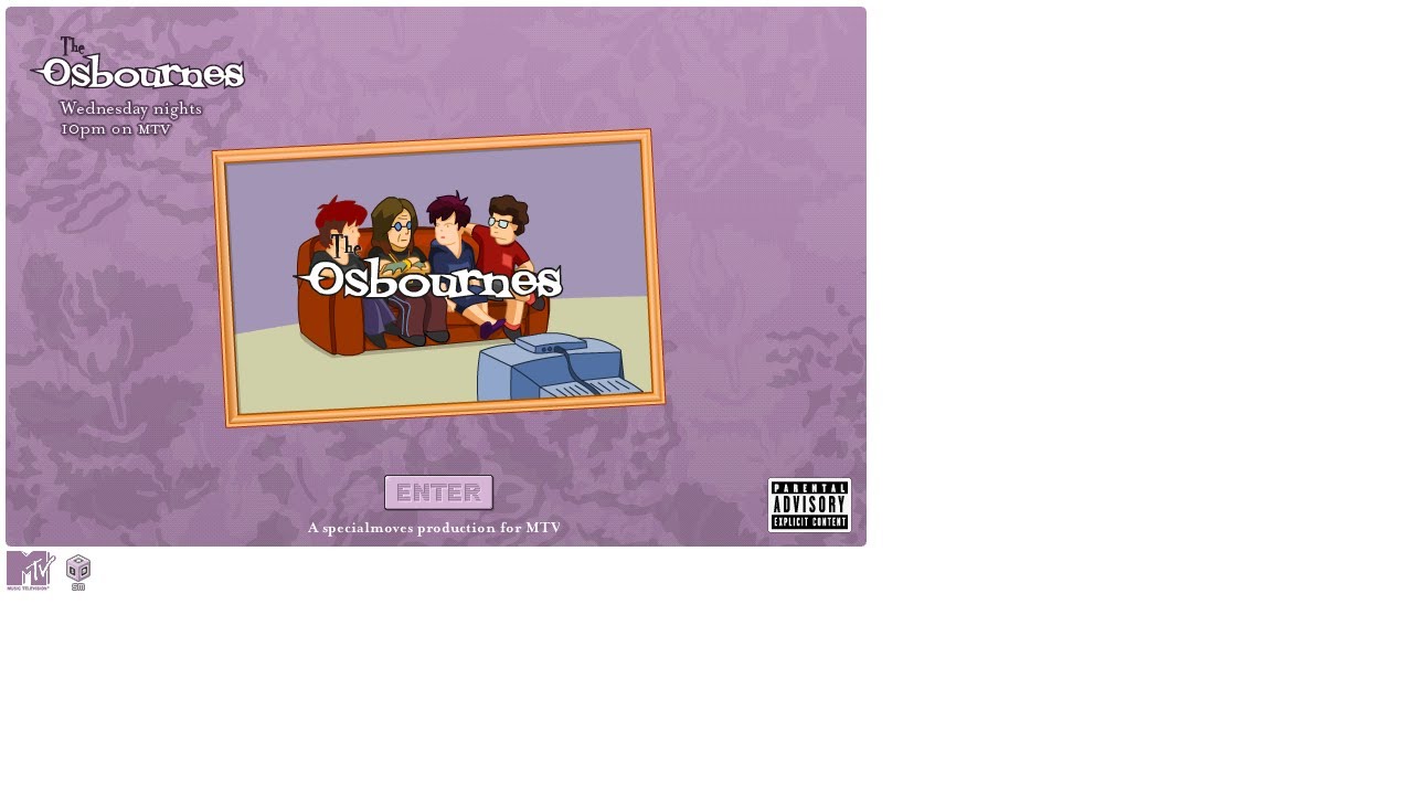 The Osbournes website in 2003