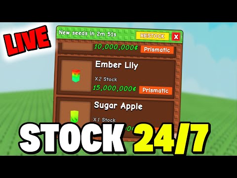 🔴 LIVE 24/7 GROW A GARDEN STOCK, EGGS, WEATHER, COSMETICS AND TRADE (REAL TIME ⌚)