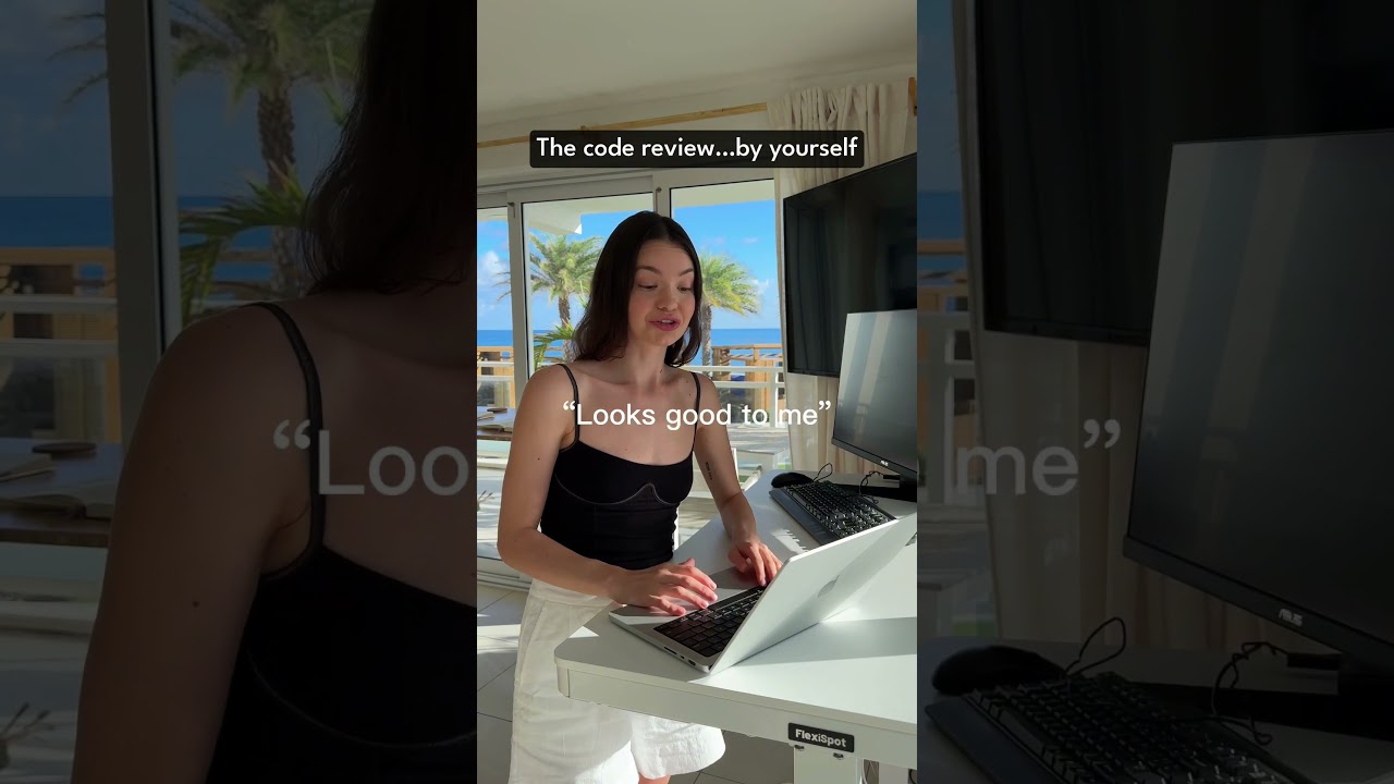 Code reviews when you’re the whole team 🤭 #codingjokes #pullrequest #github