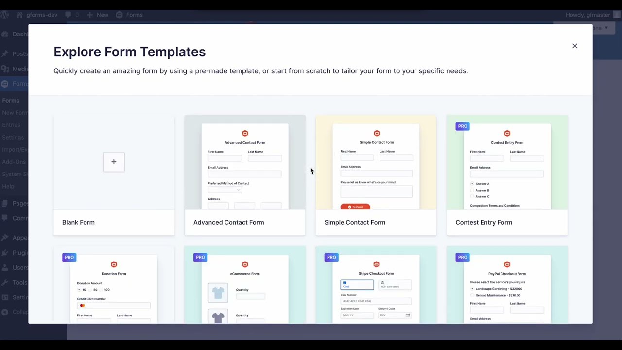 New Template Library in Gravity Forms 2.7