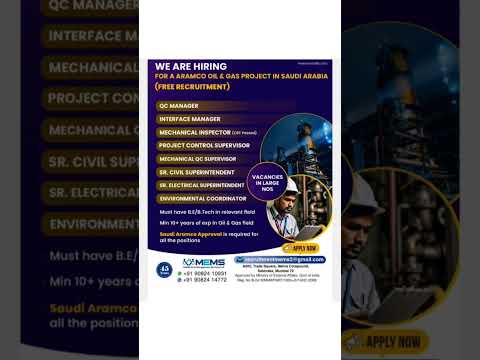 Aramco oil and gas project Saudi Arabia#job #aramco