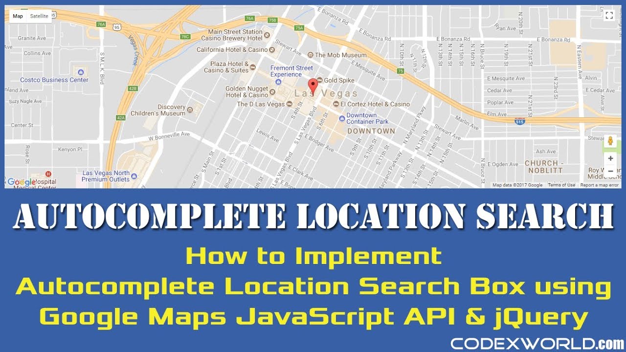 Autocomplete Location Search using Google Maps JavaScript API and jQuery