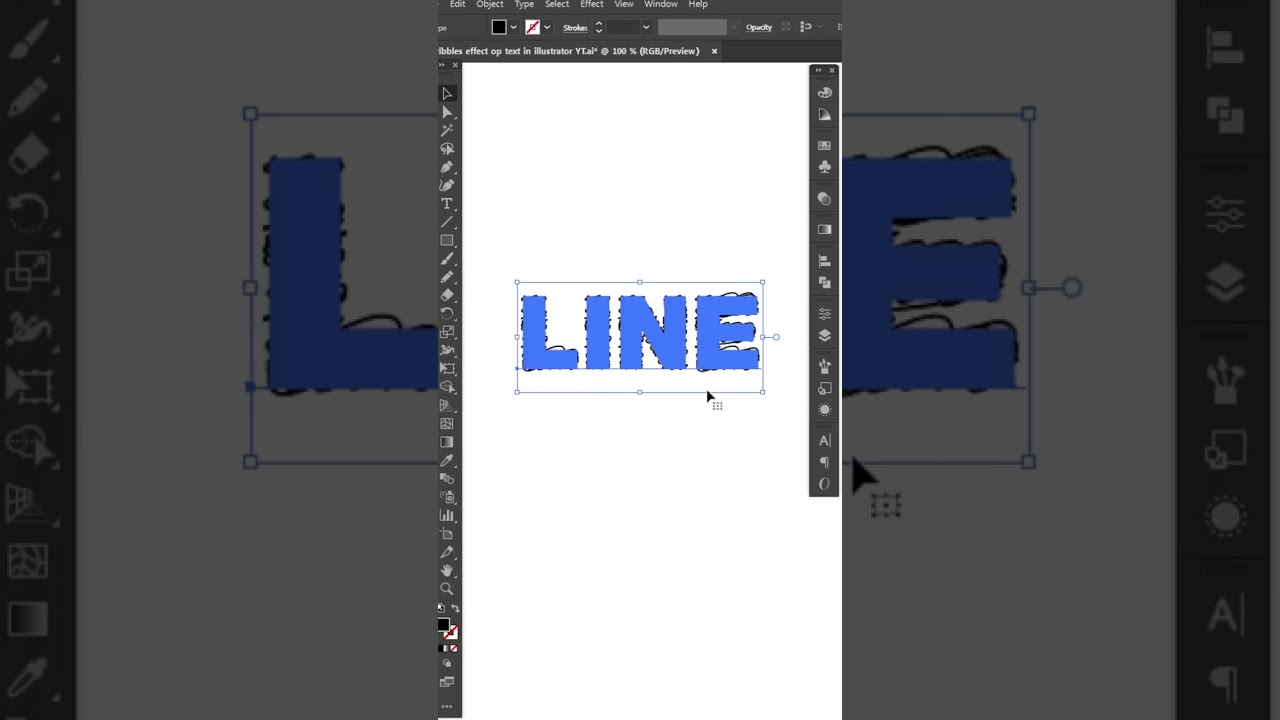 Scribble effect on text in illustrator | illustrator tips & tricks #scribling #shorts #illustrator