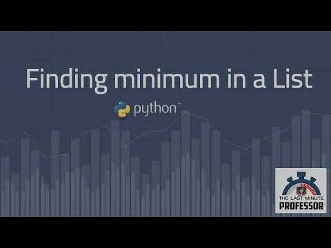 Finding Minimum in a List | Python | The Last Minute Professor