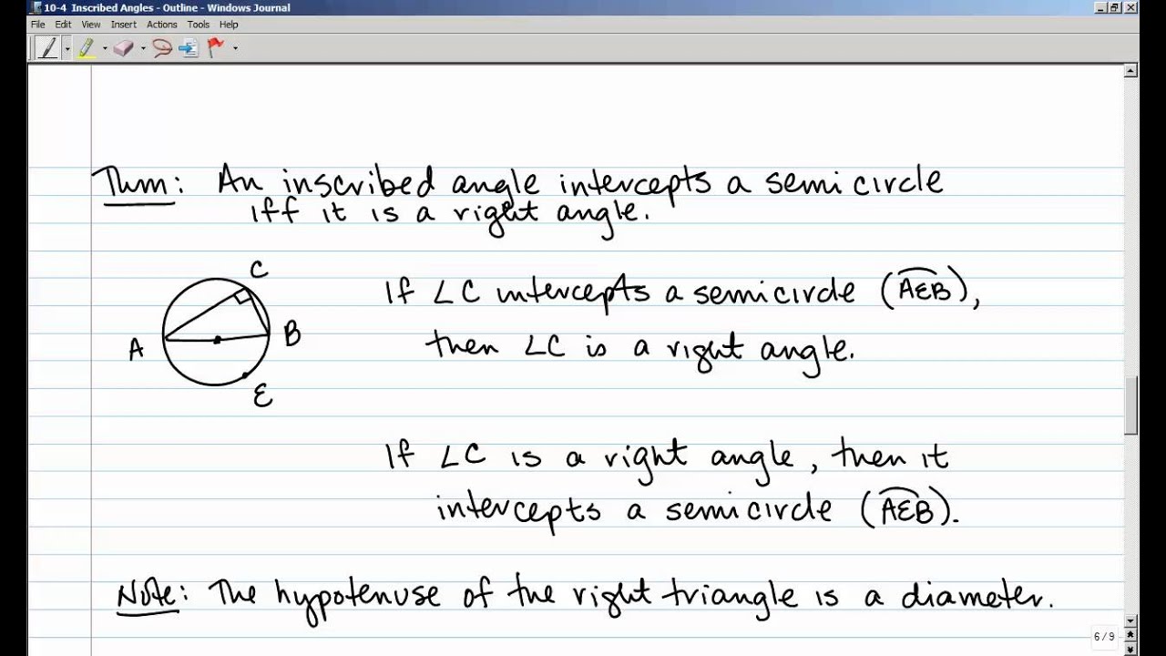 10-4 Inscribed Angles