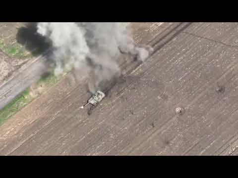 Armored column of T-80BV and BMP ran into minefields laid by Ukrainian forces. | june-2022 #ukraine