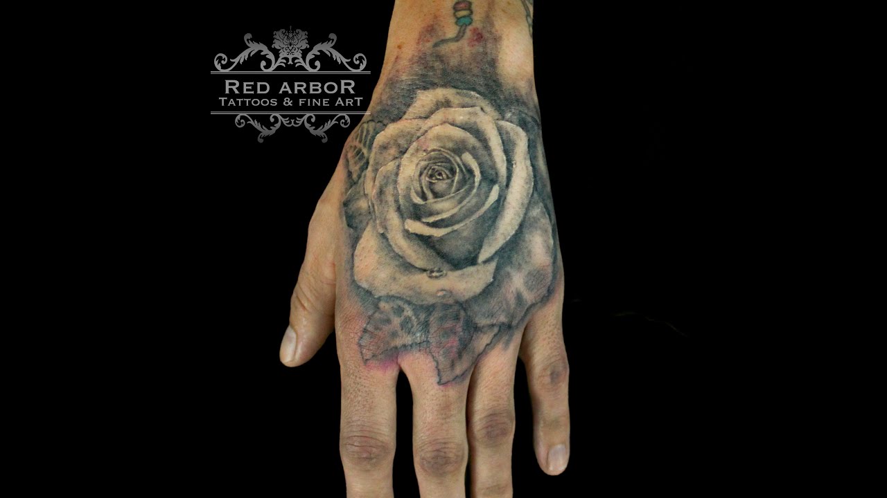 Rose Tattoo on hand timelapse