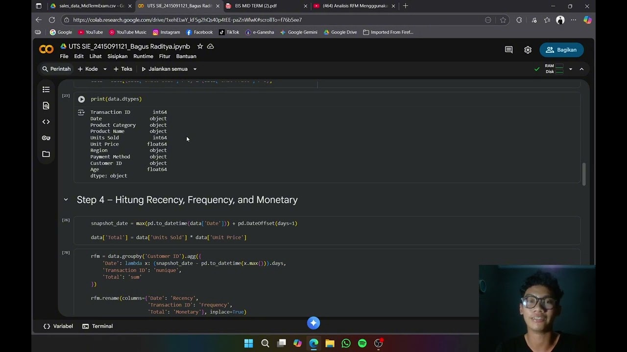Analisis RFM Menggunakan Google Colab Python