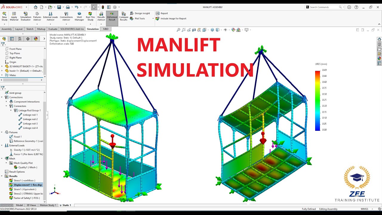 MAN LIFT SIMULATION IN SOLIDWORKS - Linkage Rod Connector