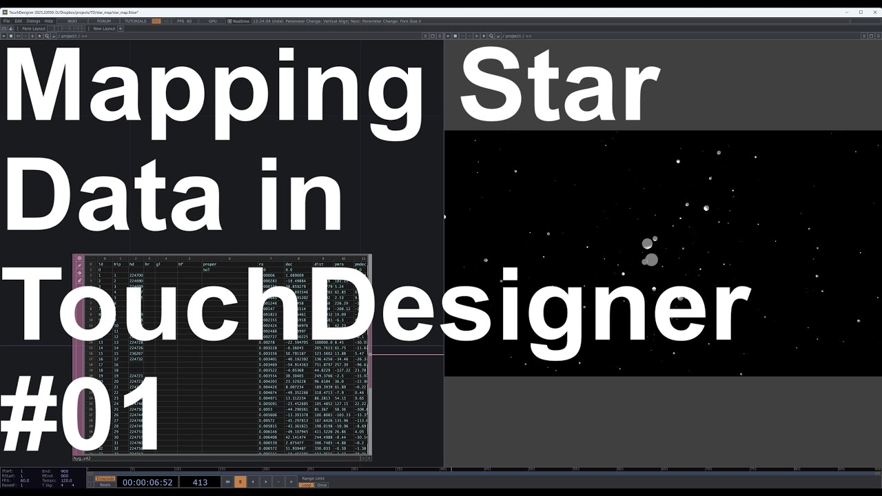 Process Share — Mapping Star Data in TouchDesigner #01