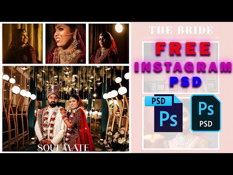 Instragram Wedding Post Template || Wedding Instagram story template #prewedding #freepsddownload