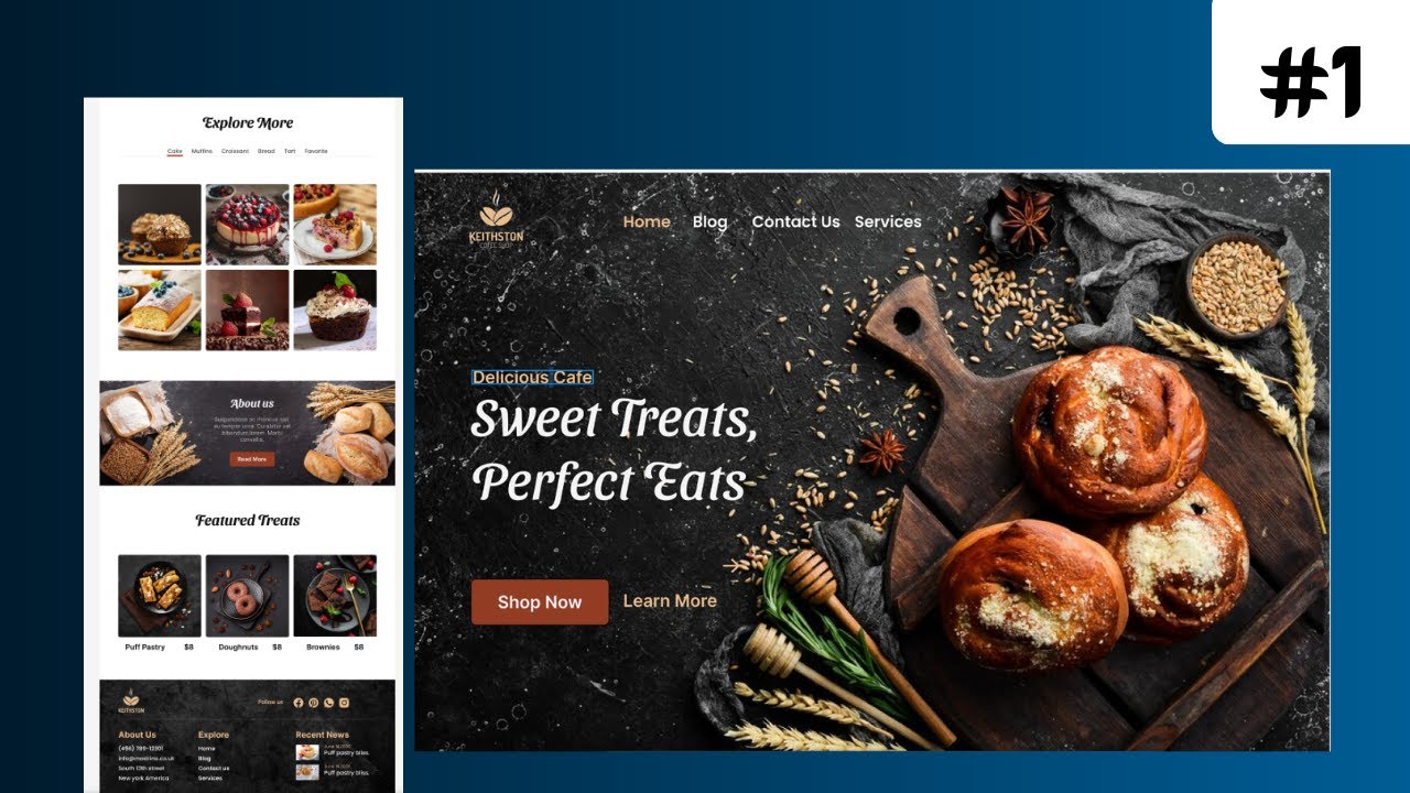 Responsive Bakery Website Using HTML and CSS | Full Tutorial