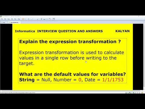 Informatica Power Center, Interview Q & A , Expression Transformation
