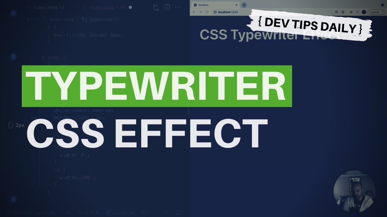 DevTips Daily: Creating a Typewriter animation effect with CSS