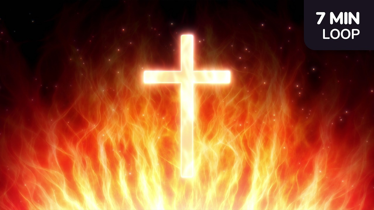 Pentecost | Divine Embers & Fiery Cross || Holy Spirit & Pentecost Background | 7 Minute Loop | 4K