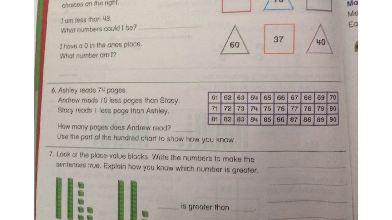 Grade 1 Topic 9 Math Assessment
