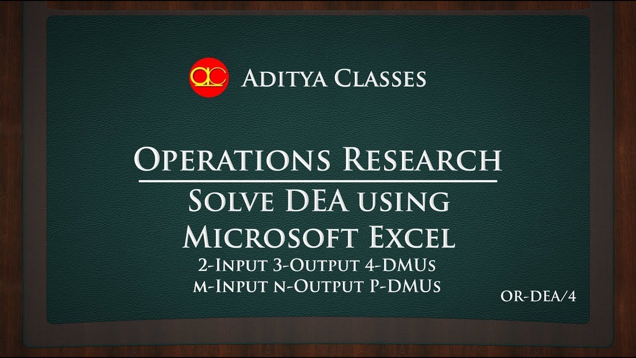 DEA-4 | DEA using MS Excel | Data Envelopment Analysis | Efficiency Frontier